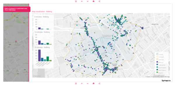 Isochrone map : drawing and analyzing isochrones